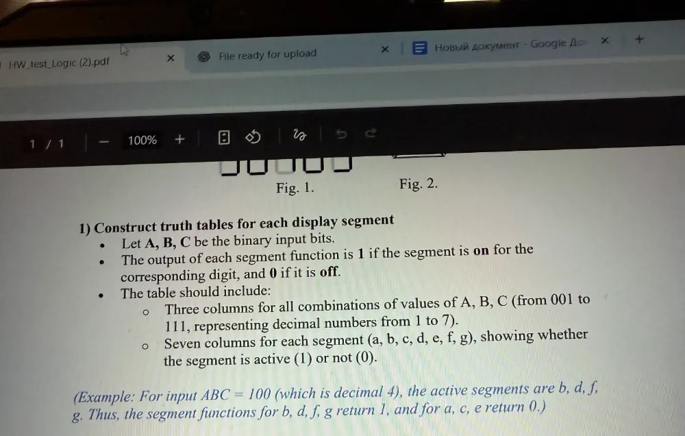 Construct truth tables for each display | StudyX