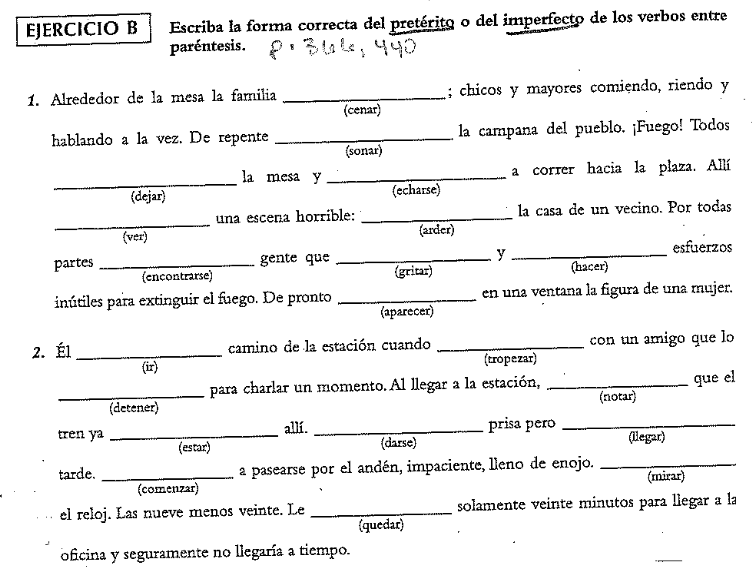 Escriba la forma correcta del pretérito o | StudyX