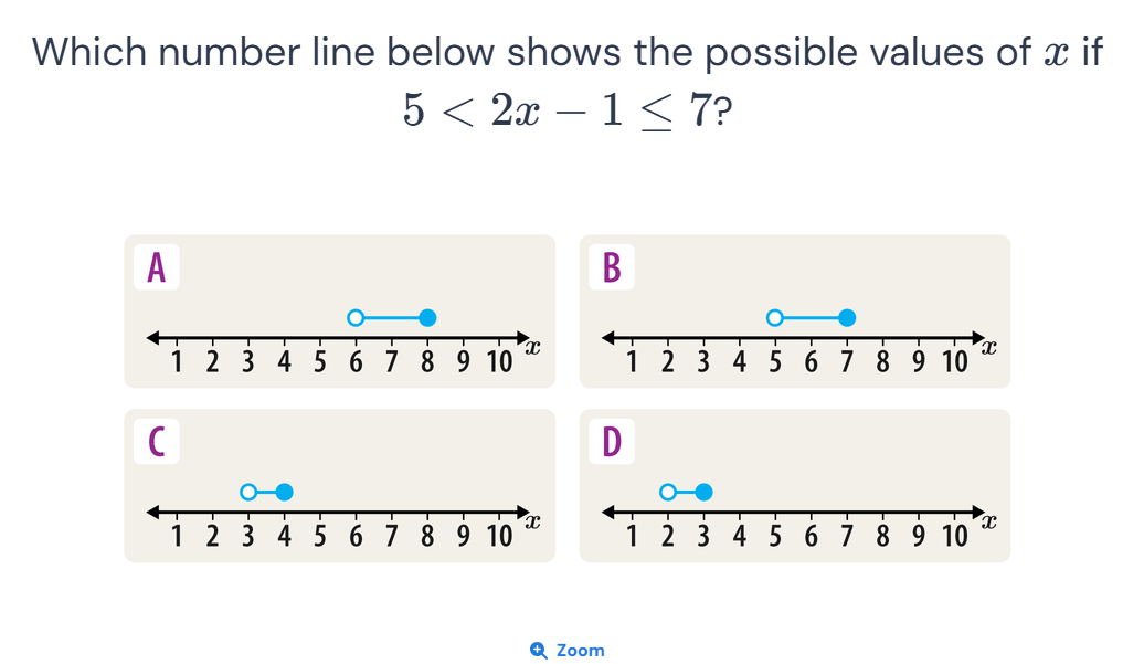 Which number line below shows the possible | StudyX