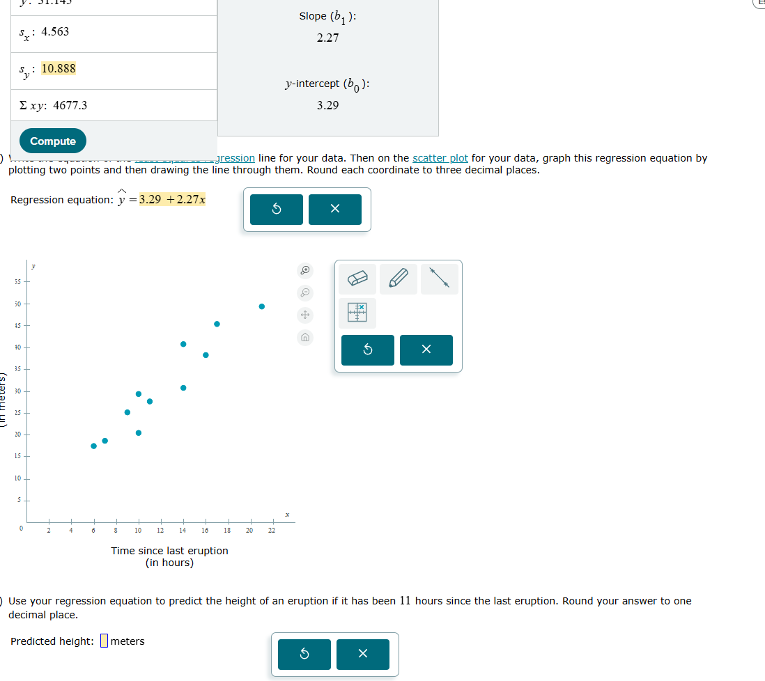 $s_x: 4.563$ $s_y: 10.888$ $ xy: 4677.3$ | StudyX
