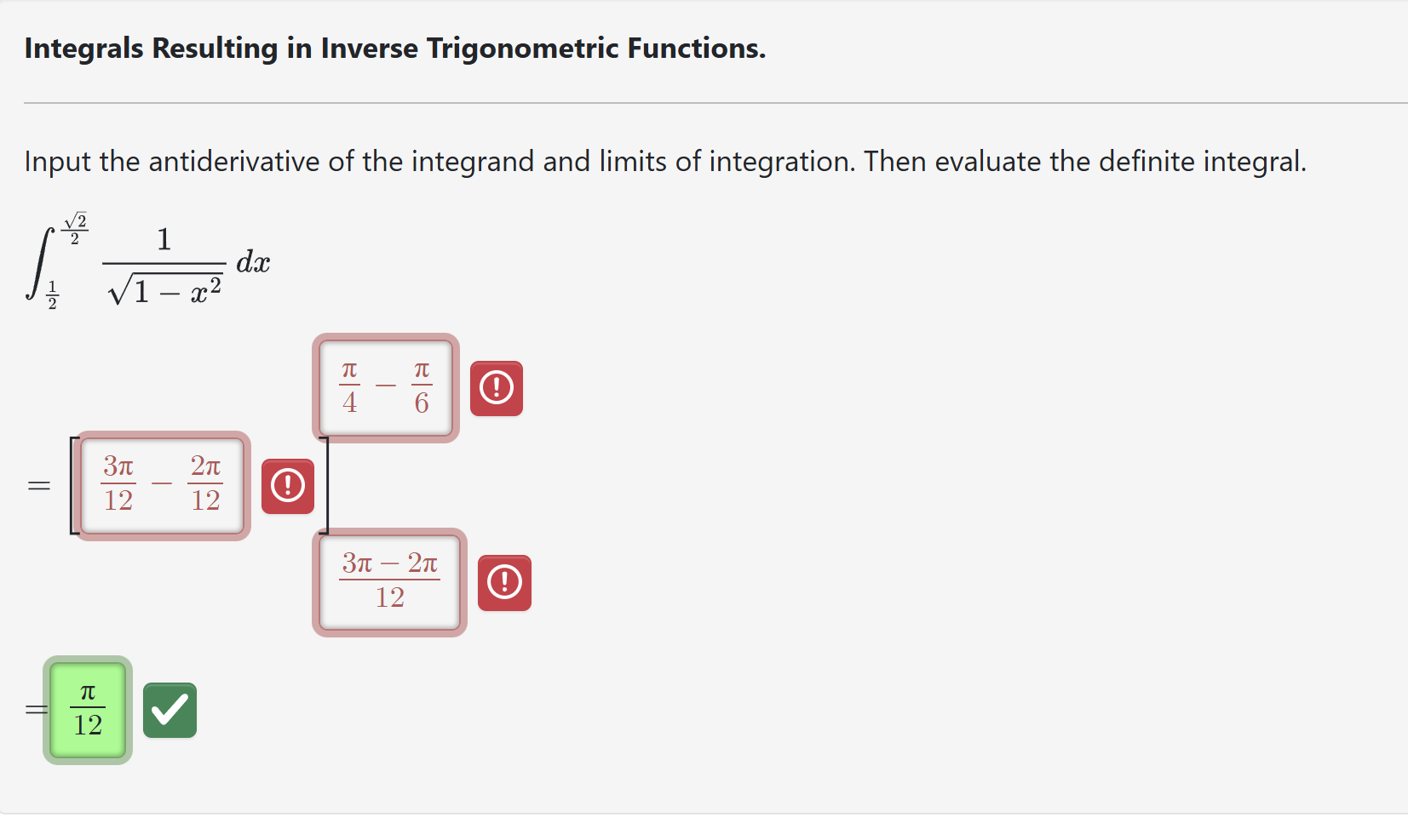 Integrals Resulting in Inverse Trigonometric | StudyX