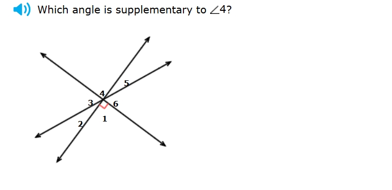 Which angle is supplementary to $ 4$? | StudyX