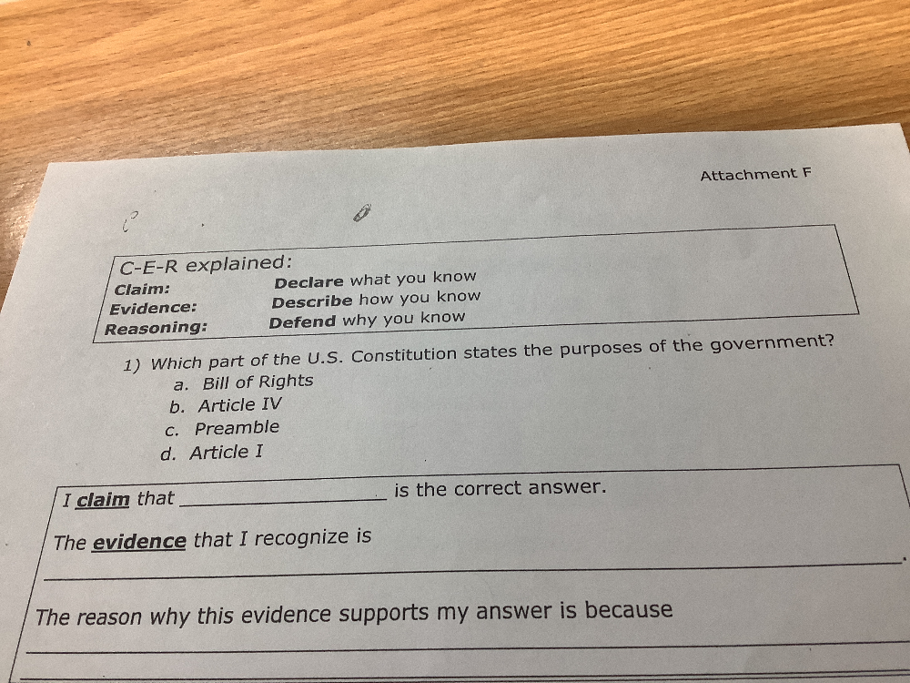 C-E-R explained: | | | | :--- | :--- | | | StudyX