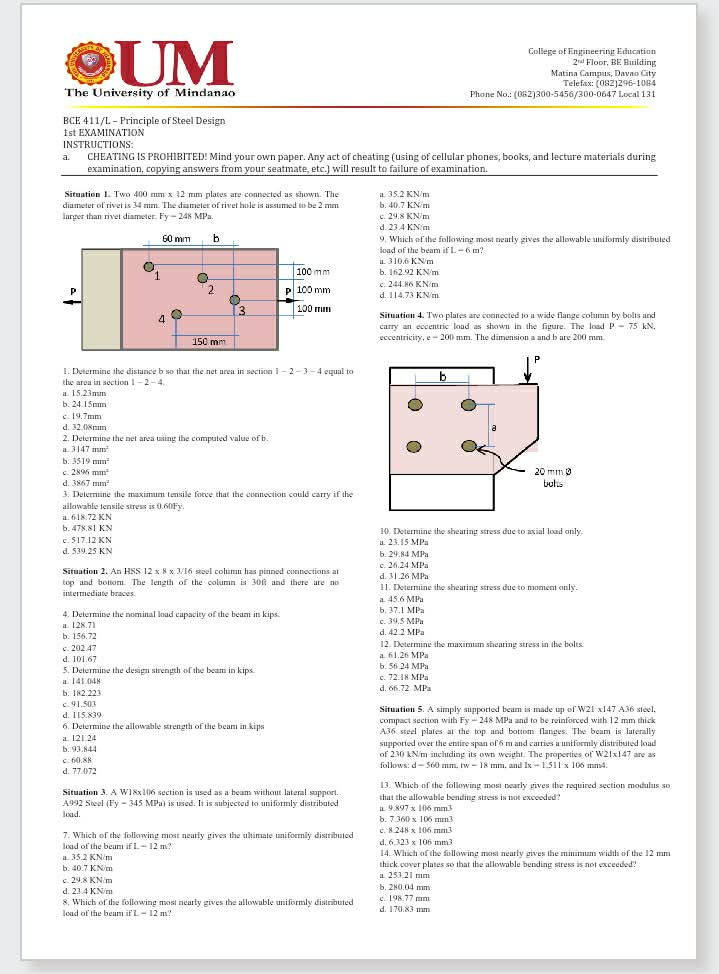 Situation 2. An HSS 12 x 8 x 3/16 steel | StudyX