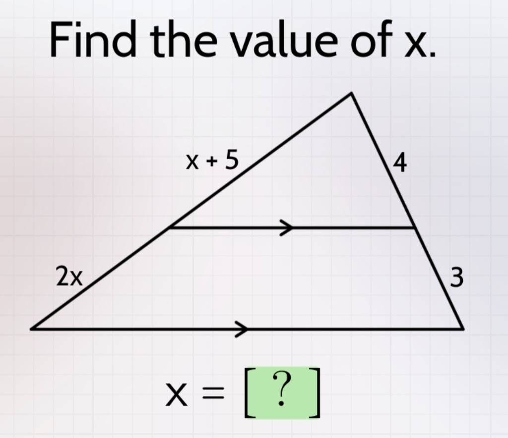 Find the value of x. In the triangle | StudyX