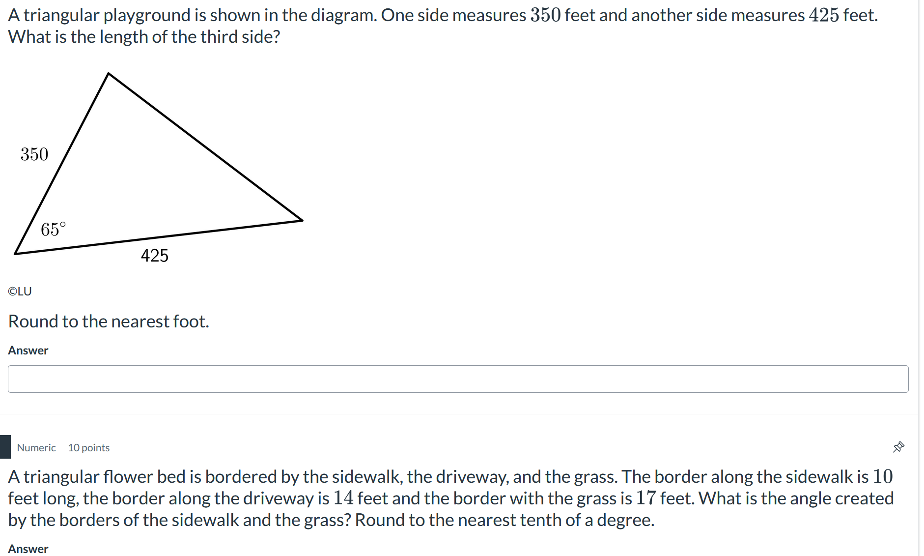 A triangular playground is shown in the | StudyX