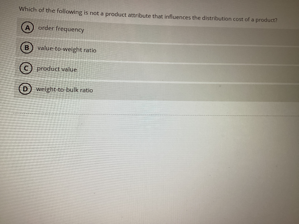 Which of the following is not a product | StudyX