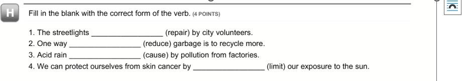 Fill in the blank with the correct form of | StudyX