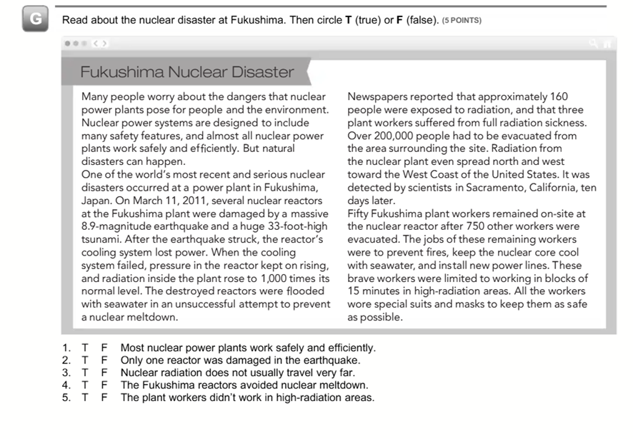 Read about the nuclear disaster at | StudyX