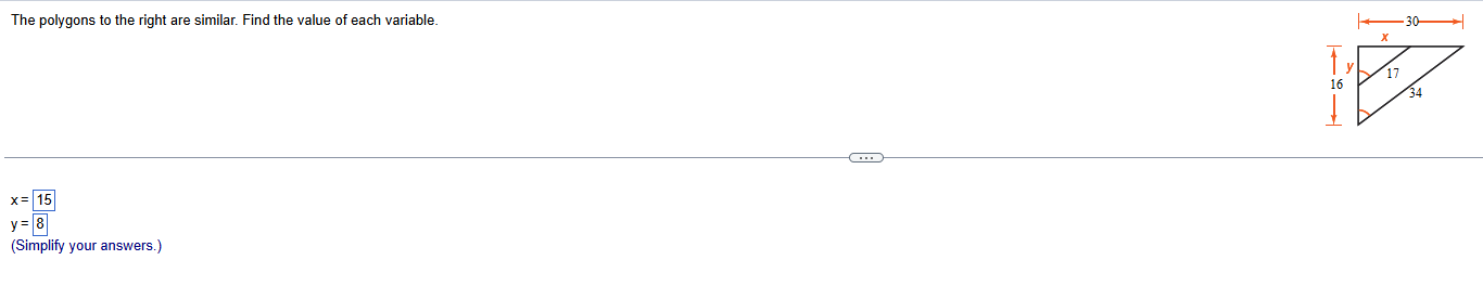 The polygons to the right are similar. Find | StudyX