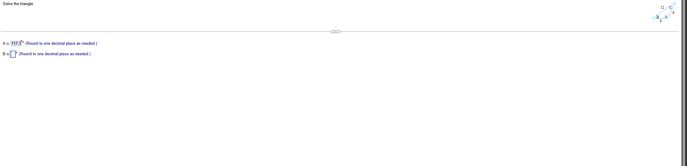 Solve the triangle. Triangle sides are | StudyX