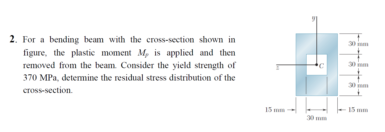 For a bending beam with the cross-section | StudyX
