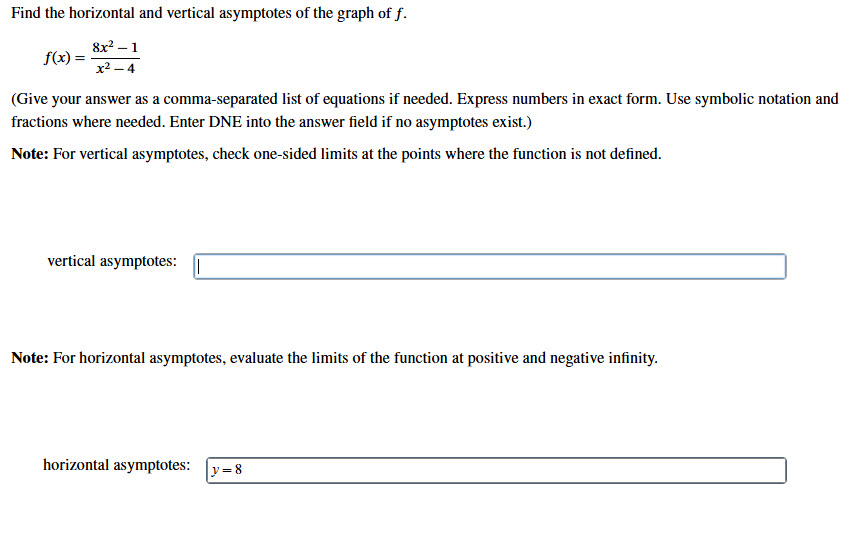 Find the horizontal and vertical asymptotes | StudyX