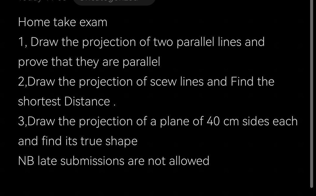 Draw the projection of two parallel lines | StudyX