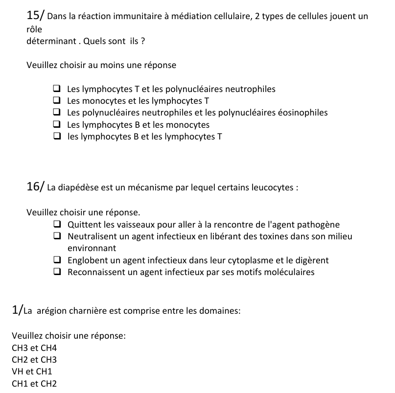 Dans la réaction immunitaire à médiation | StudyX