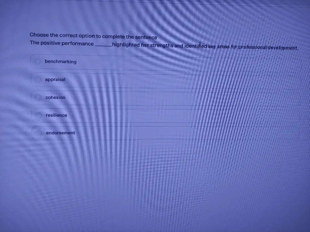 Choose the correct option to complete the | StudyX