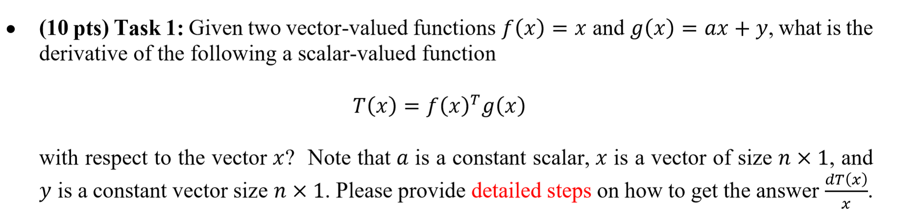 Task 1: Given two vector-valued functions | StudyX