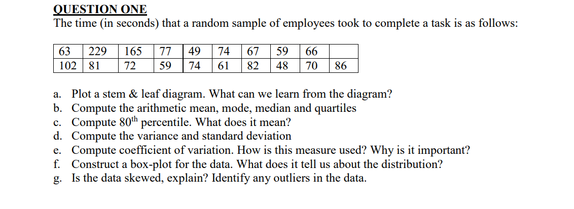The time (in seconds) that a random sample | StudyX