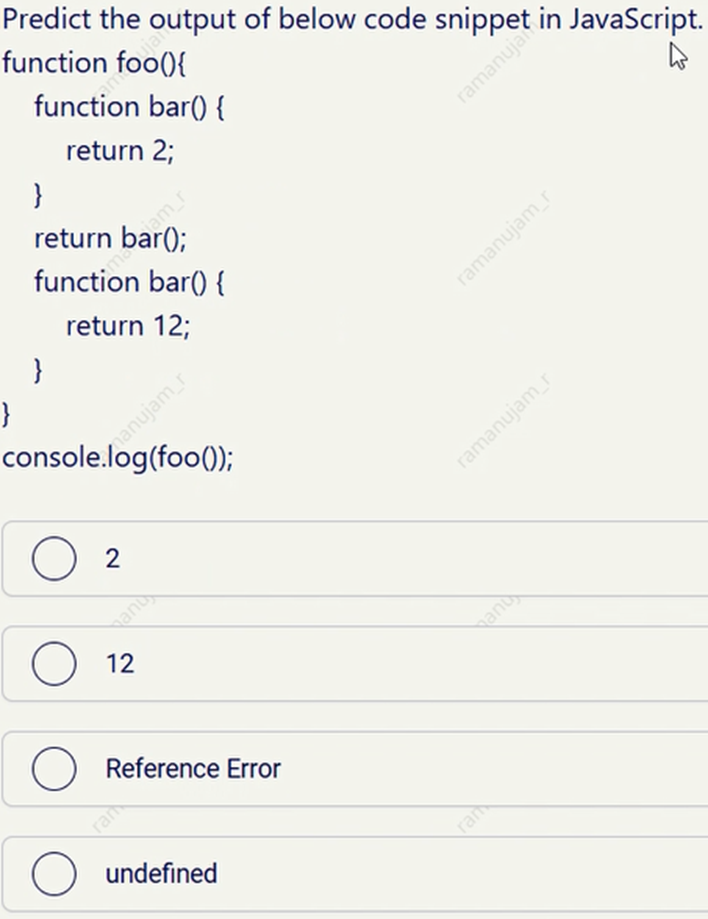 Predict the output of below code snippet in | StudyX