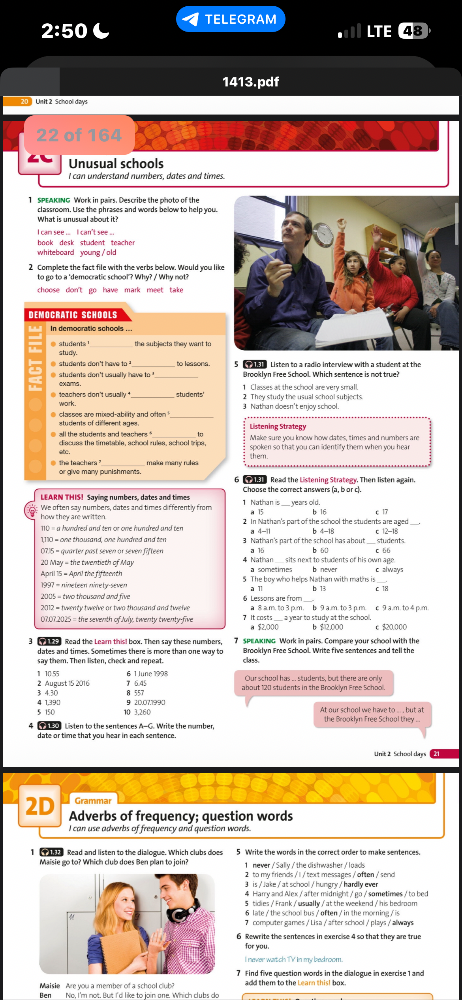 SPEAKING Work in pairs. Describe the photo | StudyX