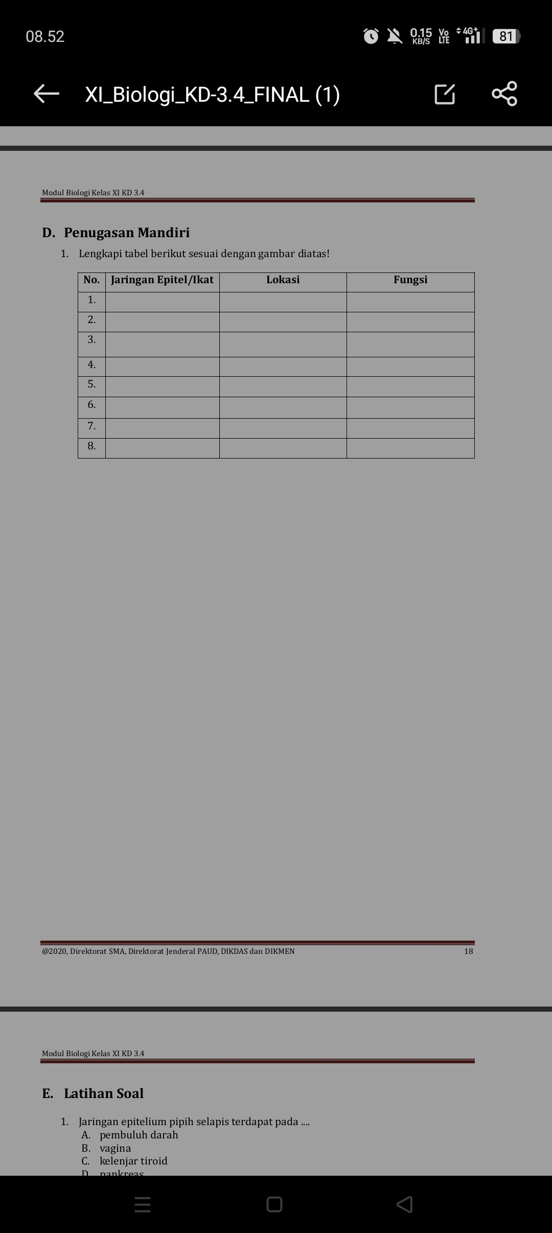 0852 81 XIBiologiKD 34FINAL 1 Modul Biologi | StudyX