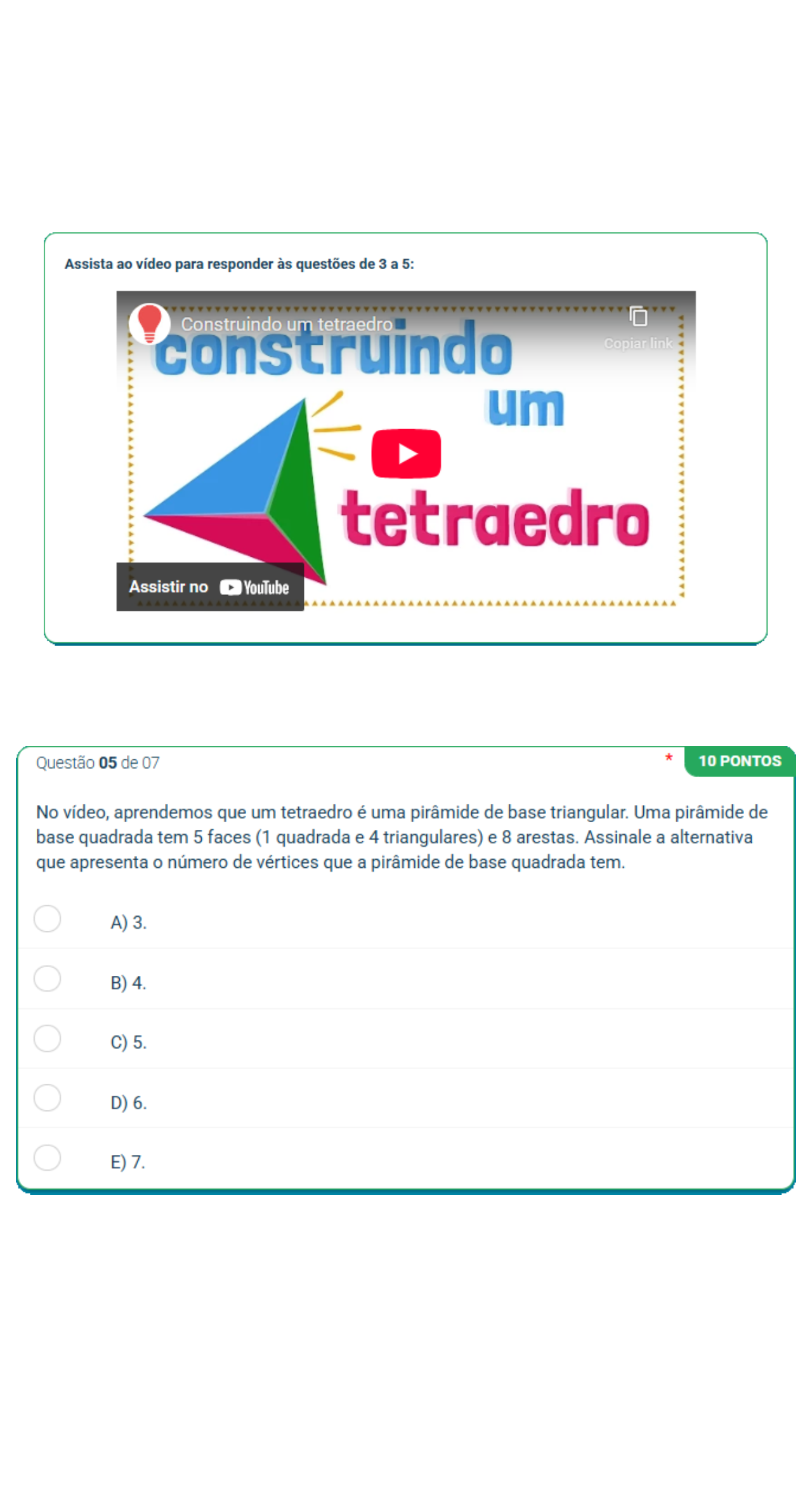 No vídeo, aprendemos que um tetraedro é uma | StudyX