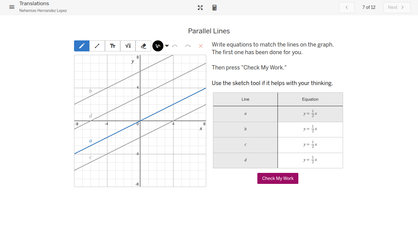 Parallel Lines Write equations to match the | StudyX