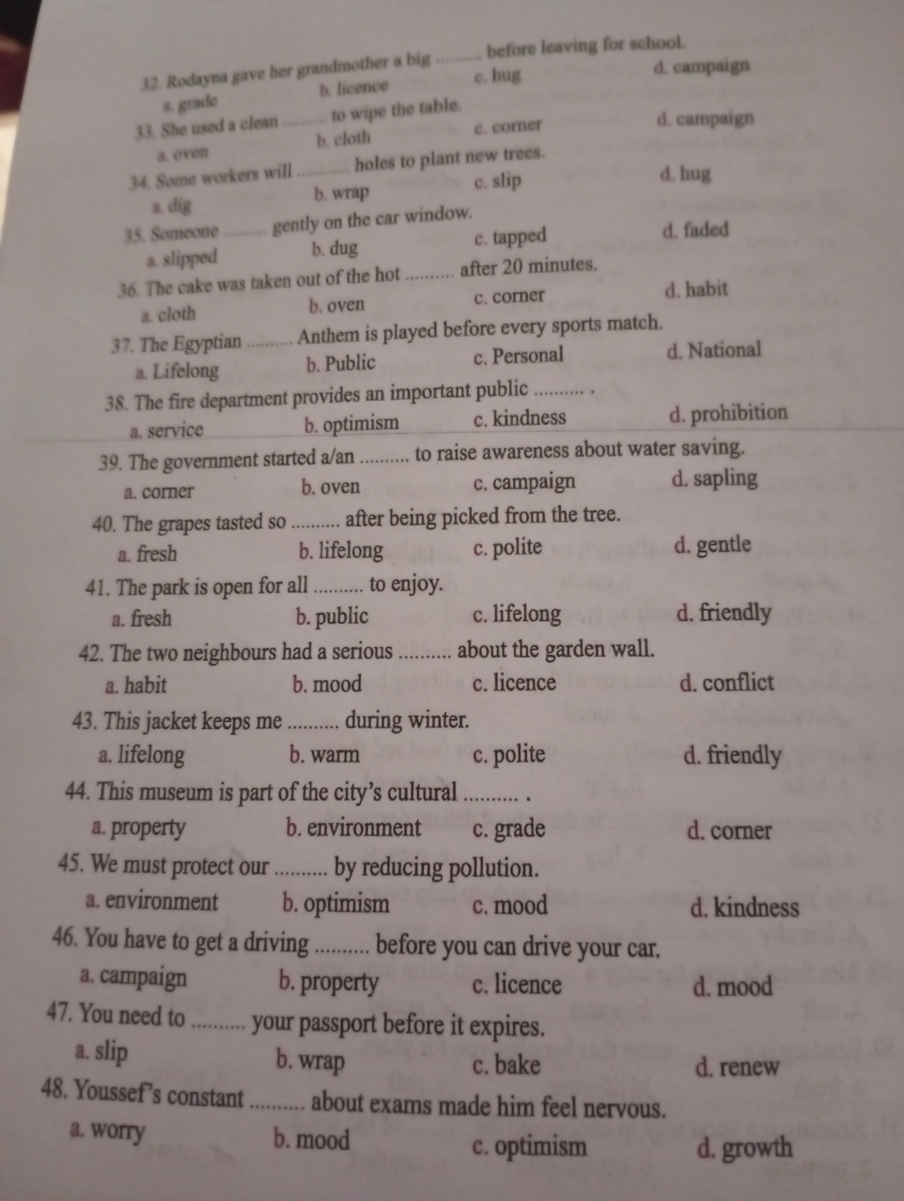 32. Rodayna gave her grandmother a big | StudyX