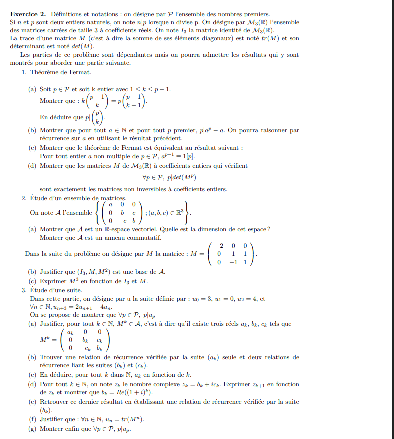 Exercice 2. Définitions et notations : on | StudyX