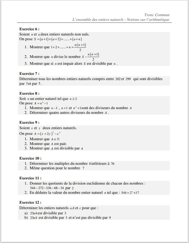 Exercice 6: Soient $n$ et $a$ deux entiers | StudyX