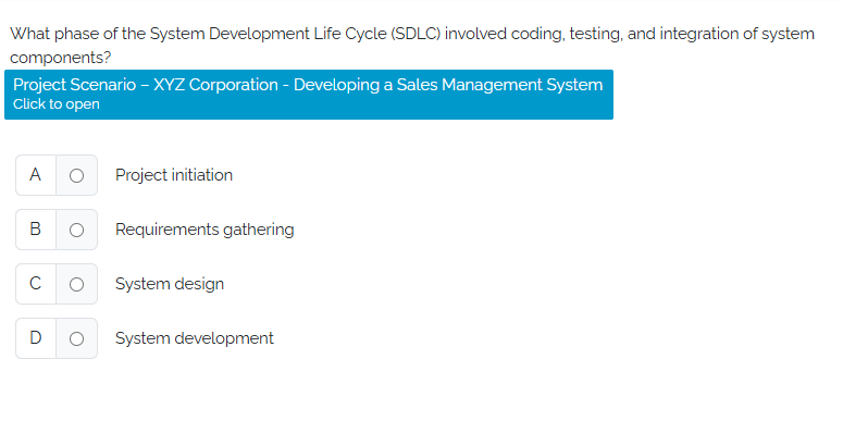 What phase of the System Development Life | StudyX