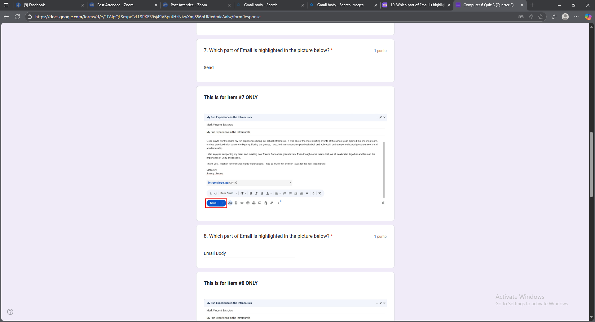 7. Which part of Email is highlighted in the | StudyX