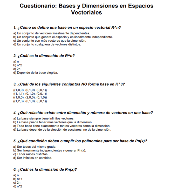 1. ¿Cómo se define una base en un espacio | StudyX