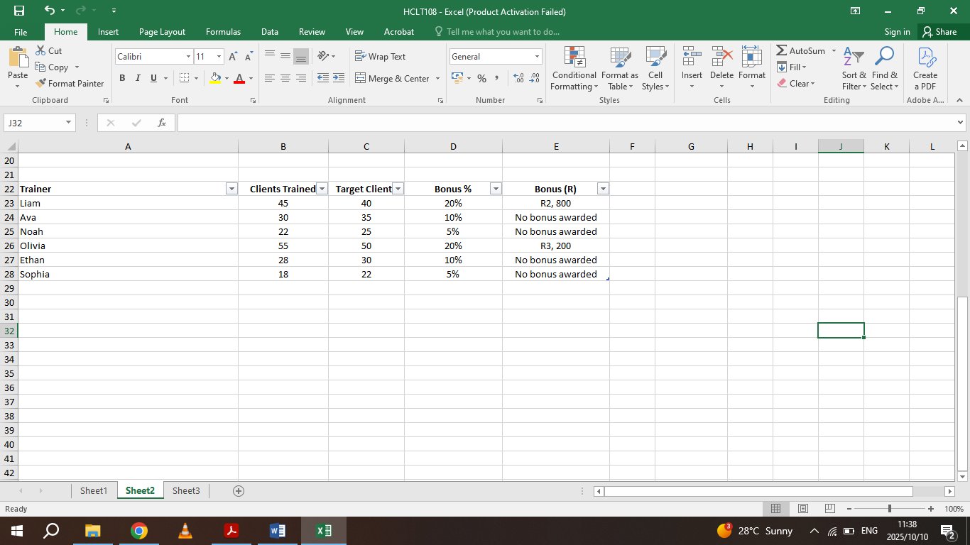 The table shows the bonus calculation for | StudyX