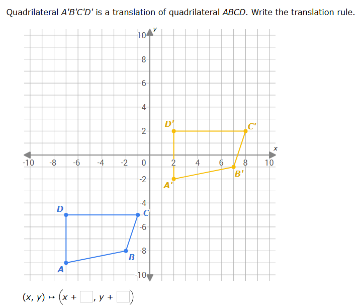 Quadrilateral A'B'C'D' is a translation of | StudyX