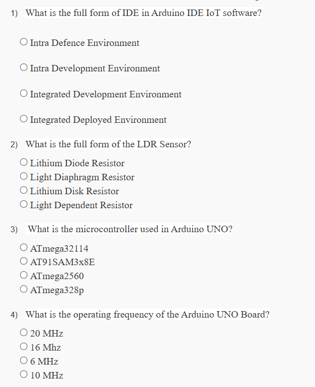 1) What is the full form of IDE in Arduino | StudyX