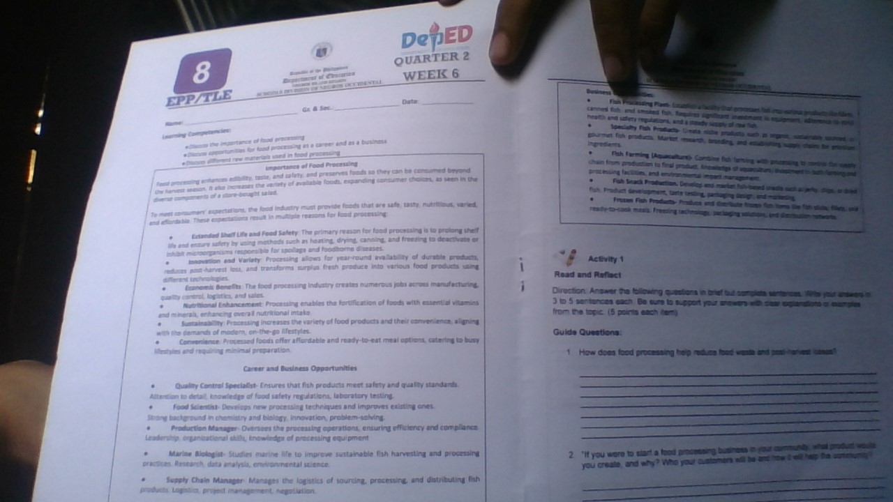 Activity 1 Read and Reflect Direction: | StudyX