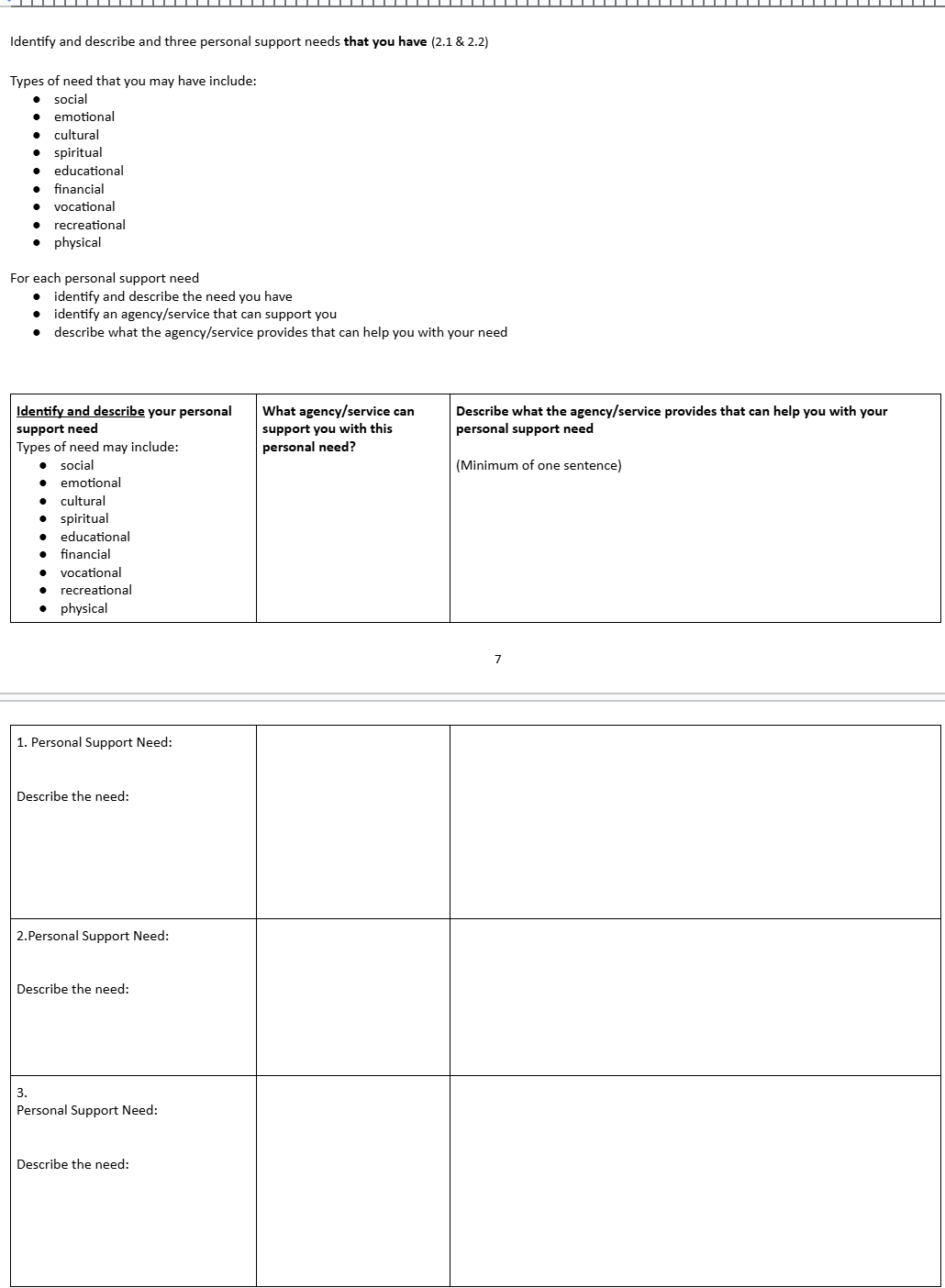 Identify and describe and three personal | StudyX