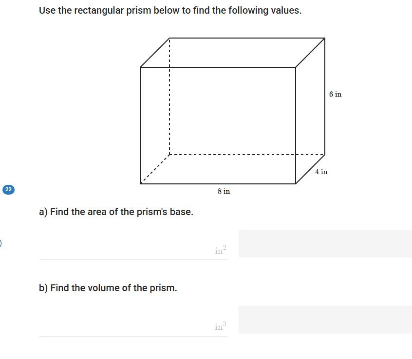 Use the rectangular prism below to find the | StudyX