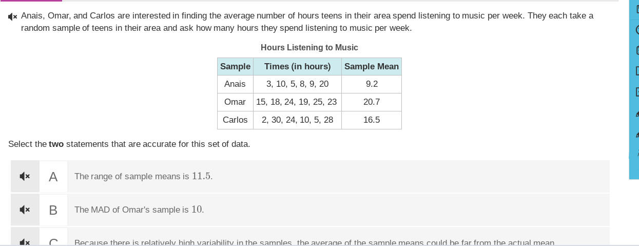 Anais, Omar, and Carlos are interested in | StudyX