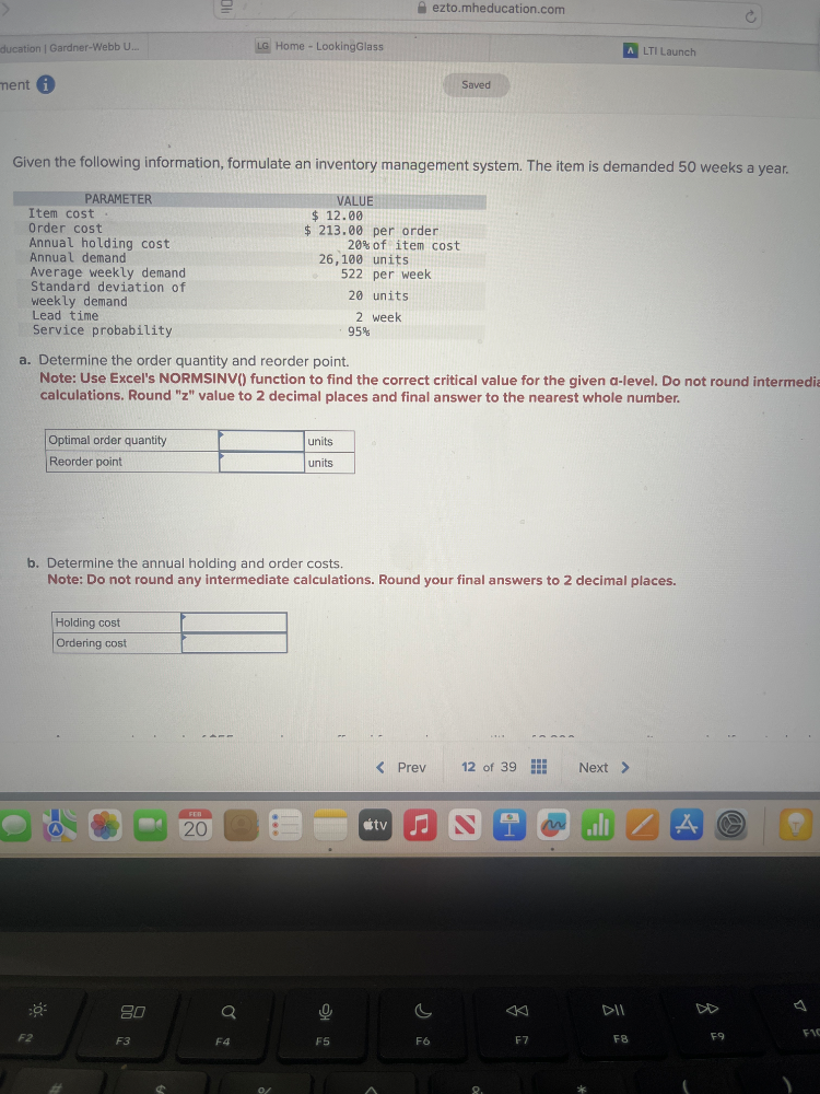 Given the following information, formulate | StudyX