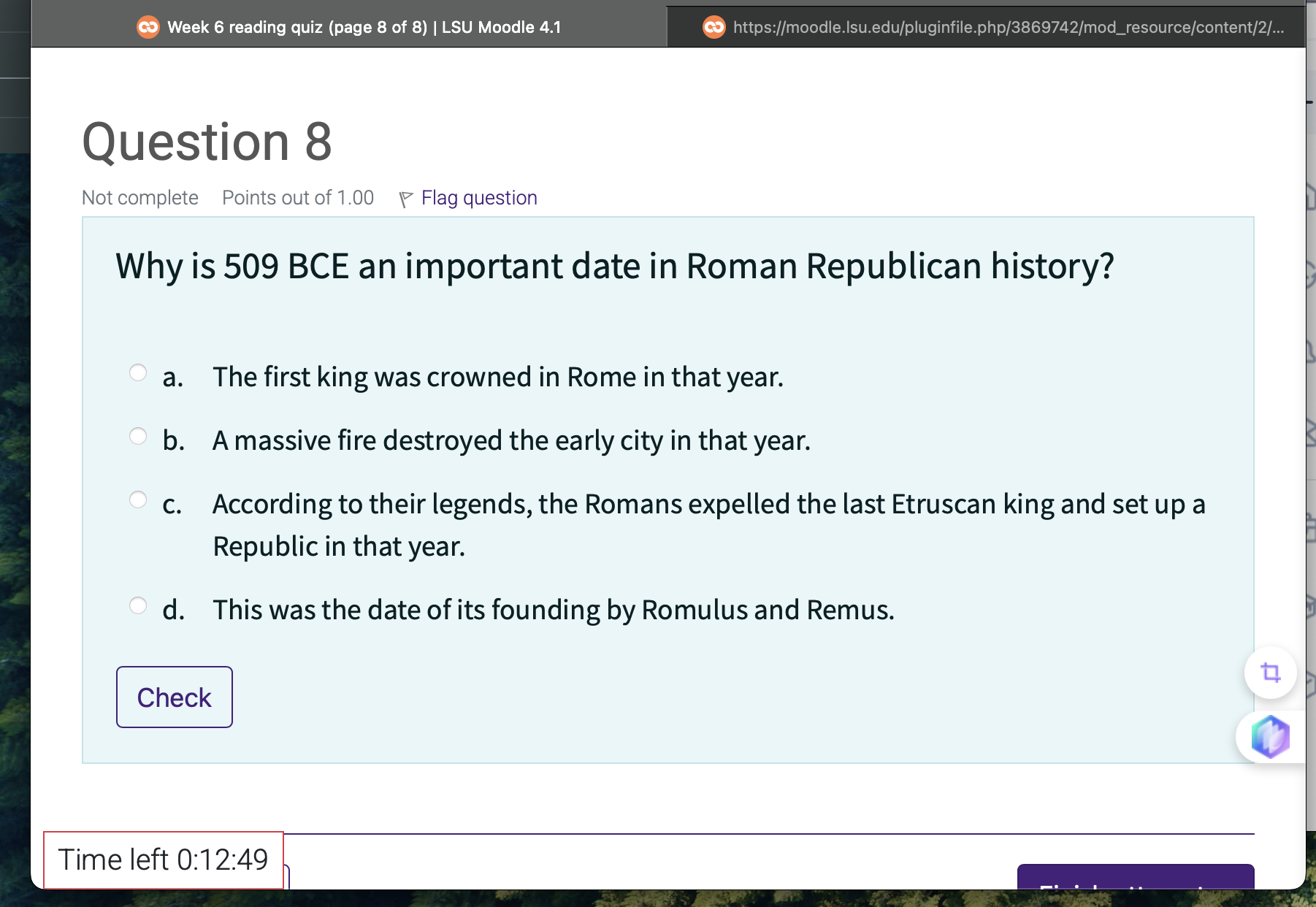 Why is 509 BCE an important date in Roman | StudyX