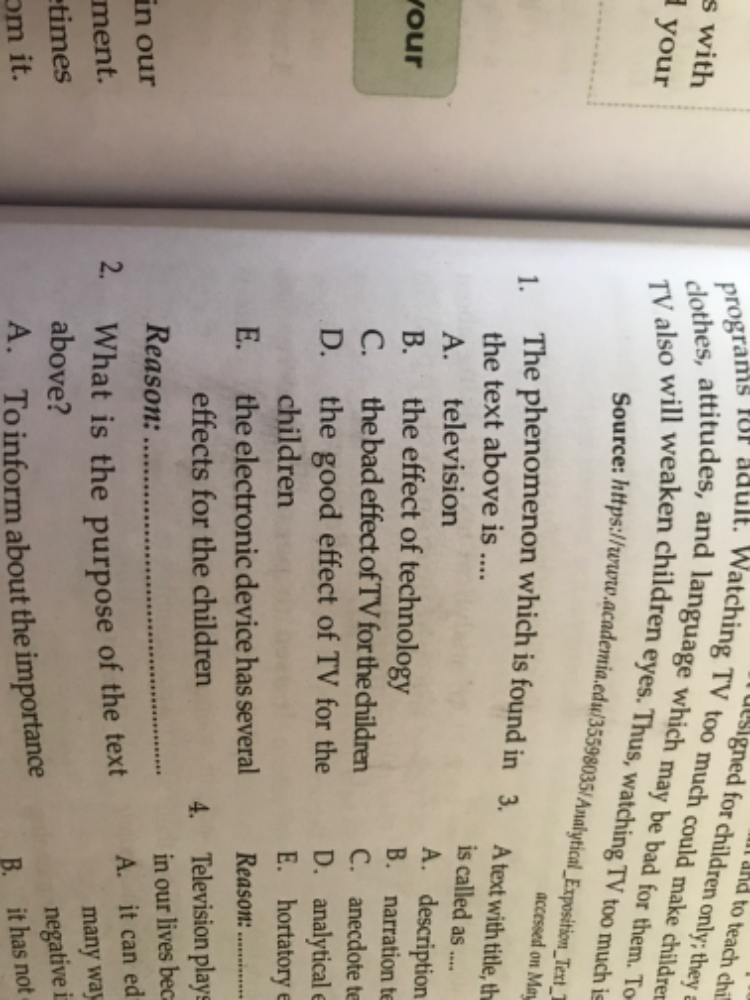 1 The phenomenon which is found in 3 A text | StudyX