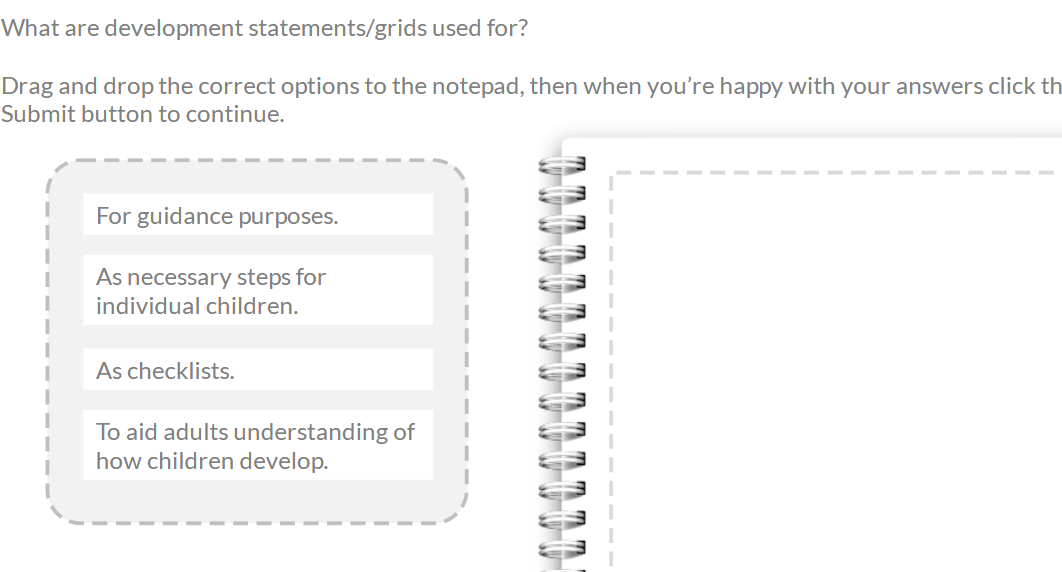 What are development statements/grids used | StudyX