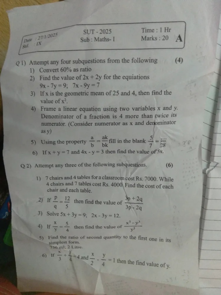 Q1) Attempt any four subquestions from the | StudyX