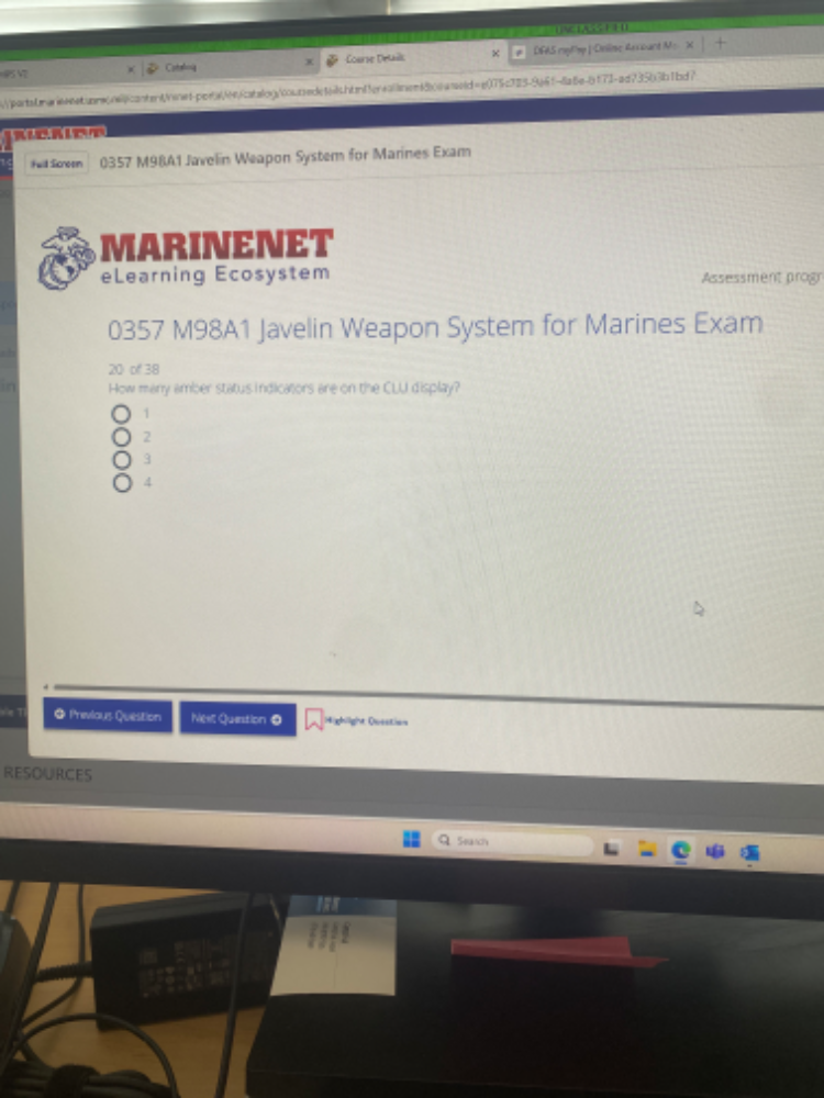 0357 M98A1 Javelin Weapon System for Marines | StudyX