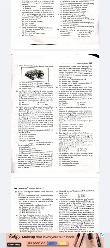 11. Name the levels of packaging depicted in | StudyX