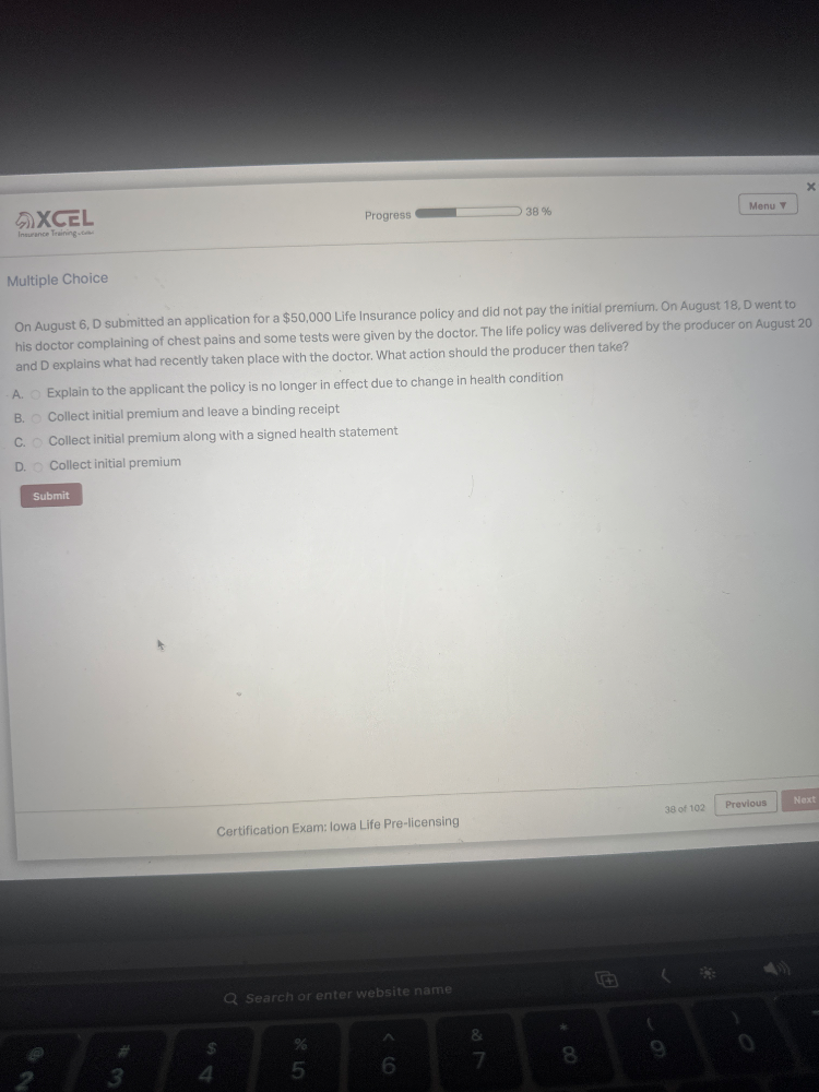 On August 6, D submitted an application for | StudyX