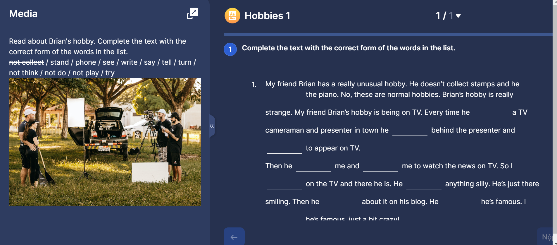 Read about Brian's hobby. Complete the text | StudyX