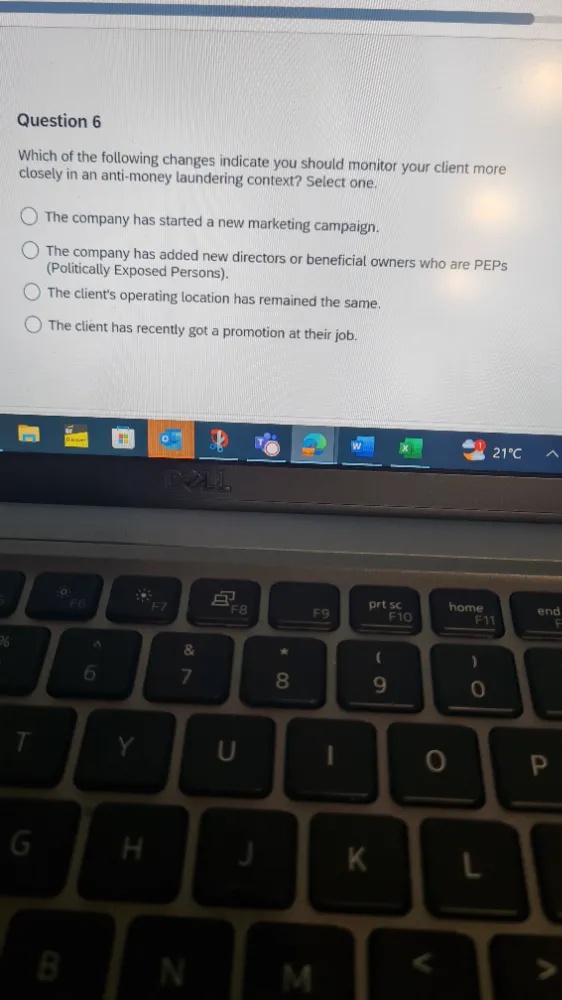 Question 6 Which of the following changes | StudyX